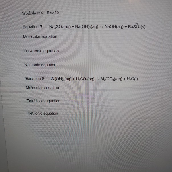 Solved Exercise F-lonic Equations For each reaction below, | Chegg.com