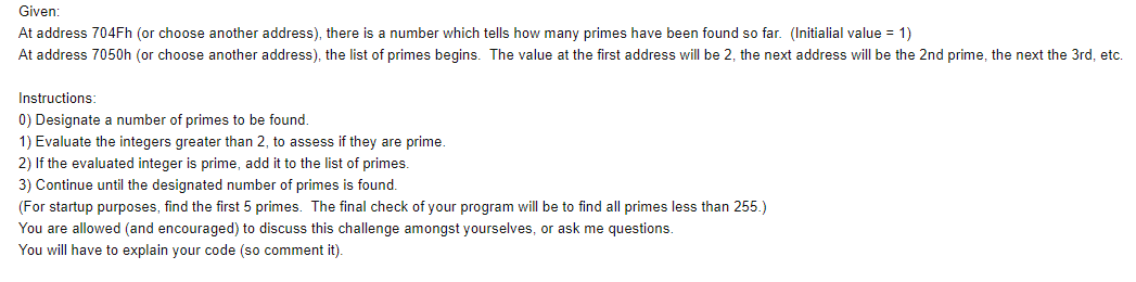 Solved Given: At address 704Fh (or choose another address), | Chegg.com