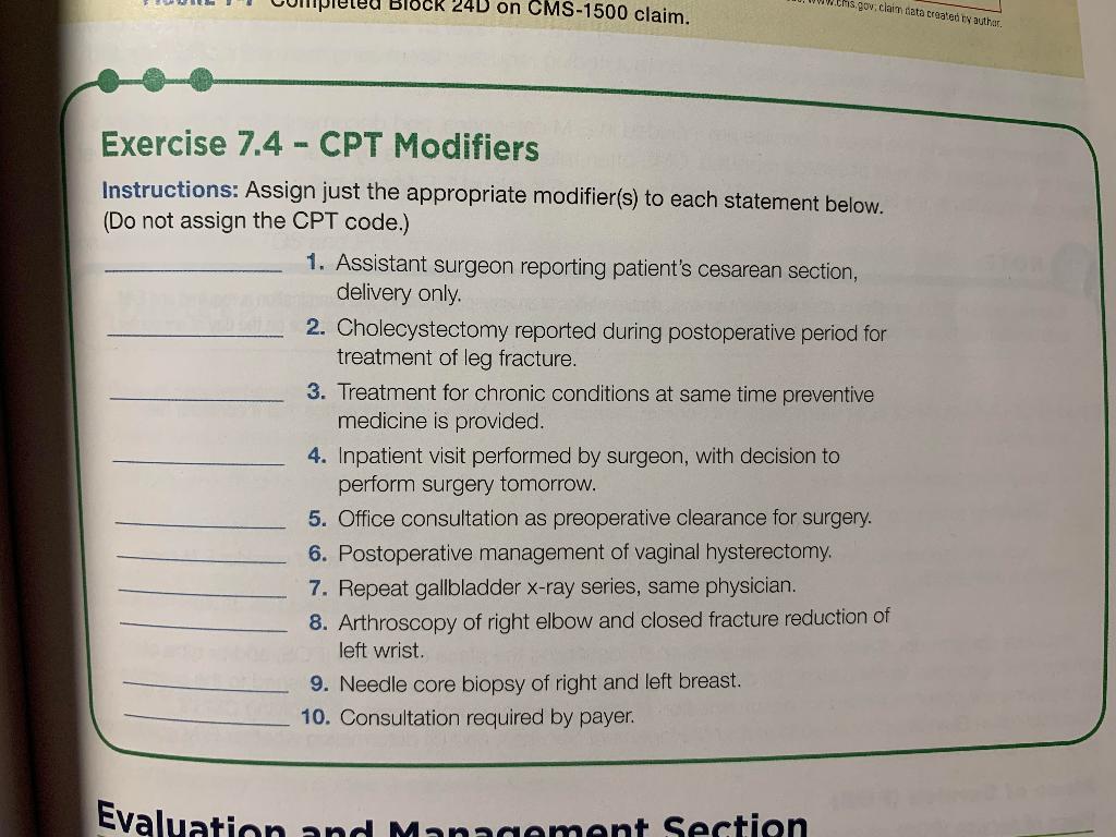 Solved 24D on CMS-1500 claim. gov. Claim tata created by | Chegg.com