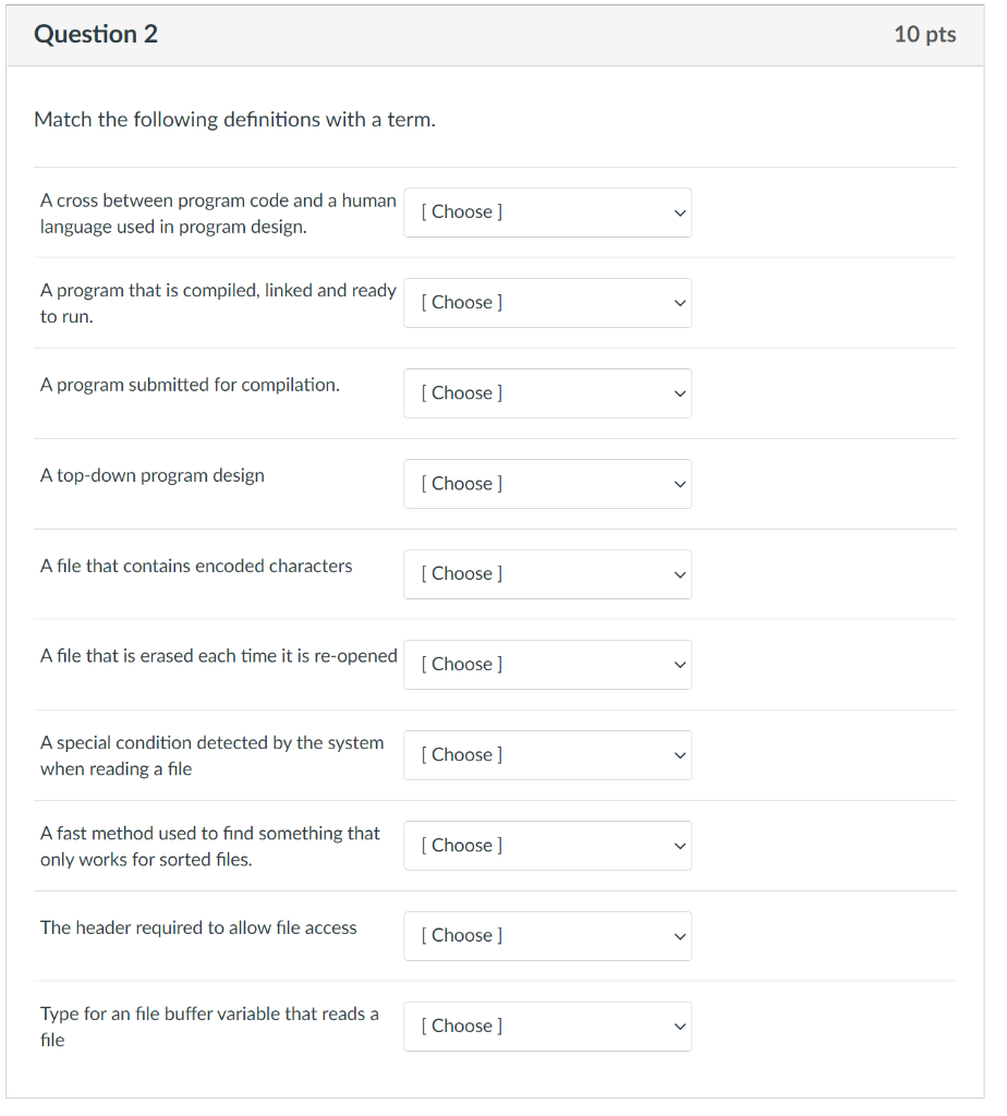 Solved c++ options are binary file,pseudocode,flow | Chegg.com