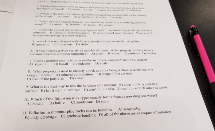 Solved PARTI Multiple Choice: Seleect the best answer and | Chegg.com