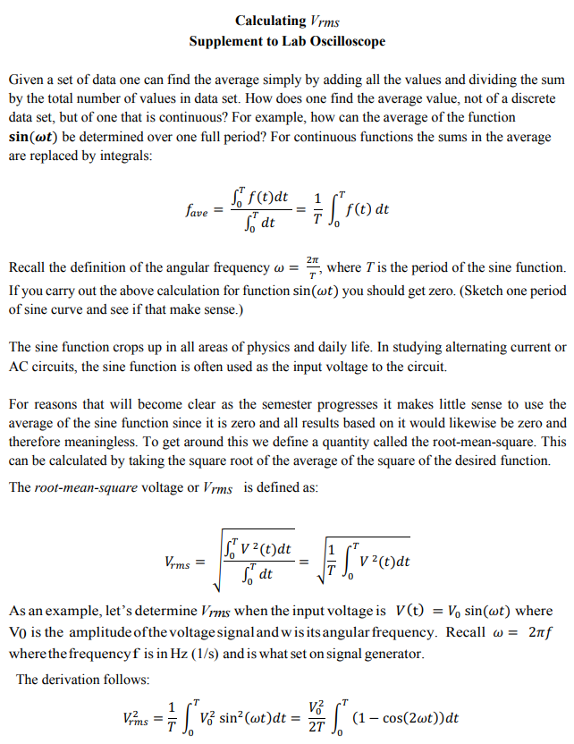 Solved calculate the Vrms of the triangle wave. Show your | Chegg.com