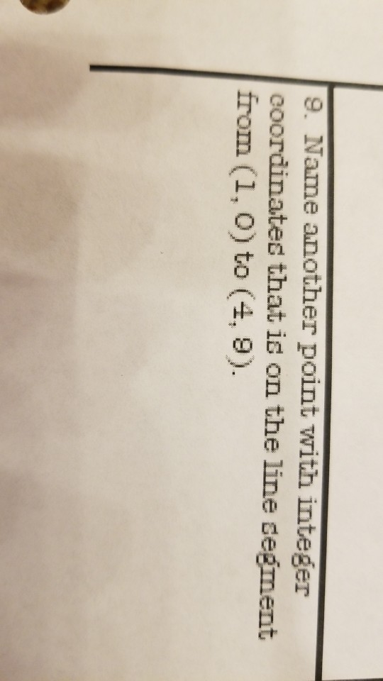 Solved 9 Name Another Point With Integer Coordinates That 9026