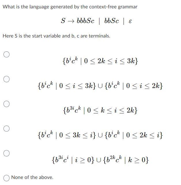 Solved What is the language generated by the context-free | Chegg.com