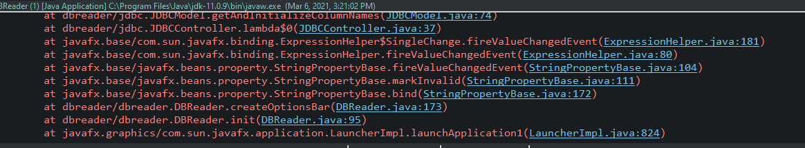 Exception In Thread Javafx Launcher 