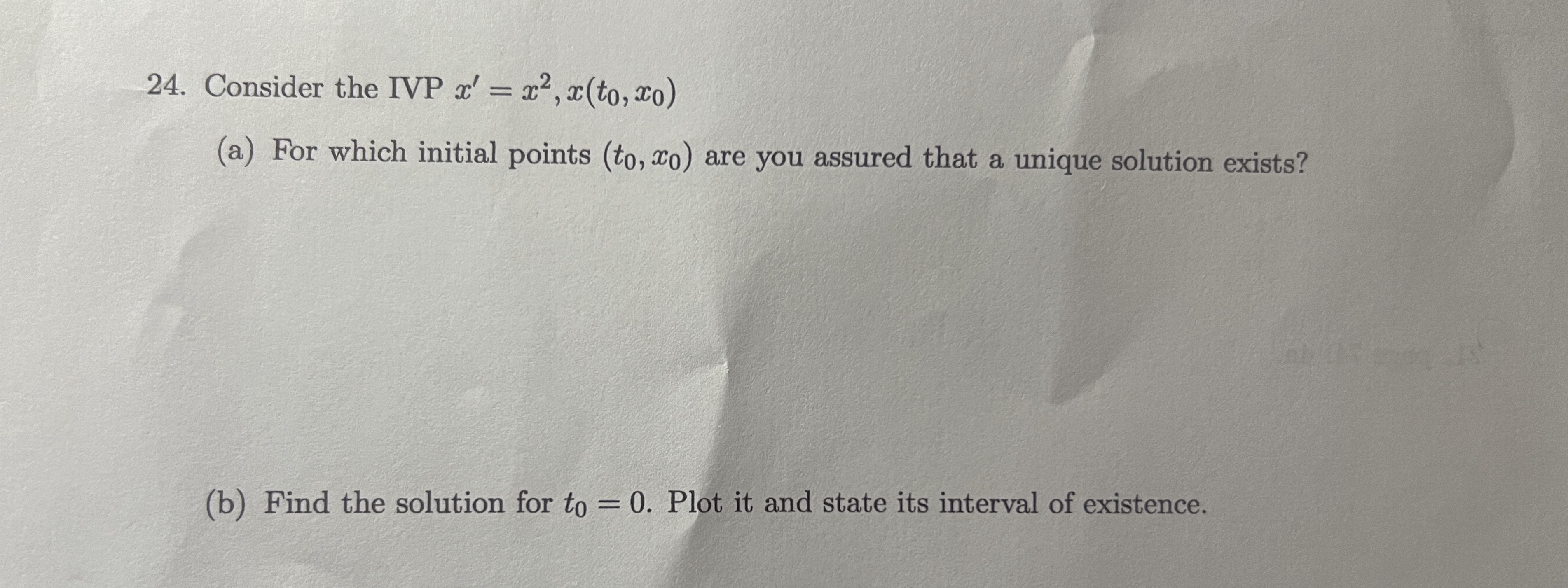 Solved Consider the IVP x'=x2,x(t0,x0)(a) ﻿For which initial | Chegg.com