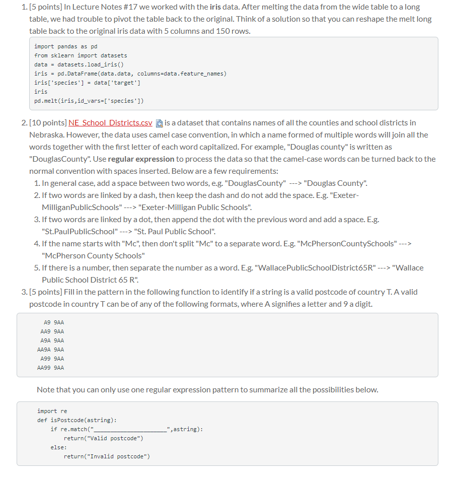 1. [5 points] In Lecture Notes #17 we worked with the | Chegg.com
