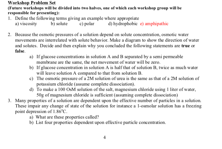 Solved Workshop Problem Set (Future workshops will be | Chegg.com