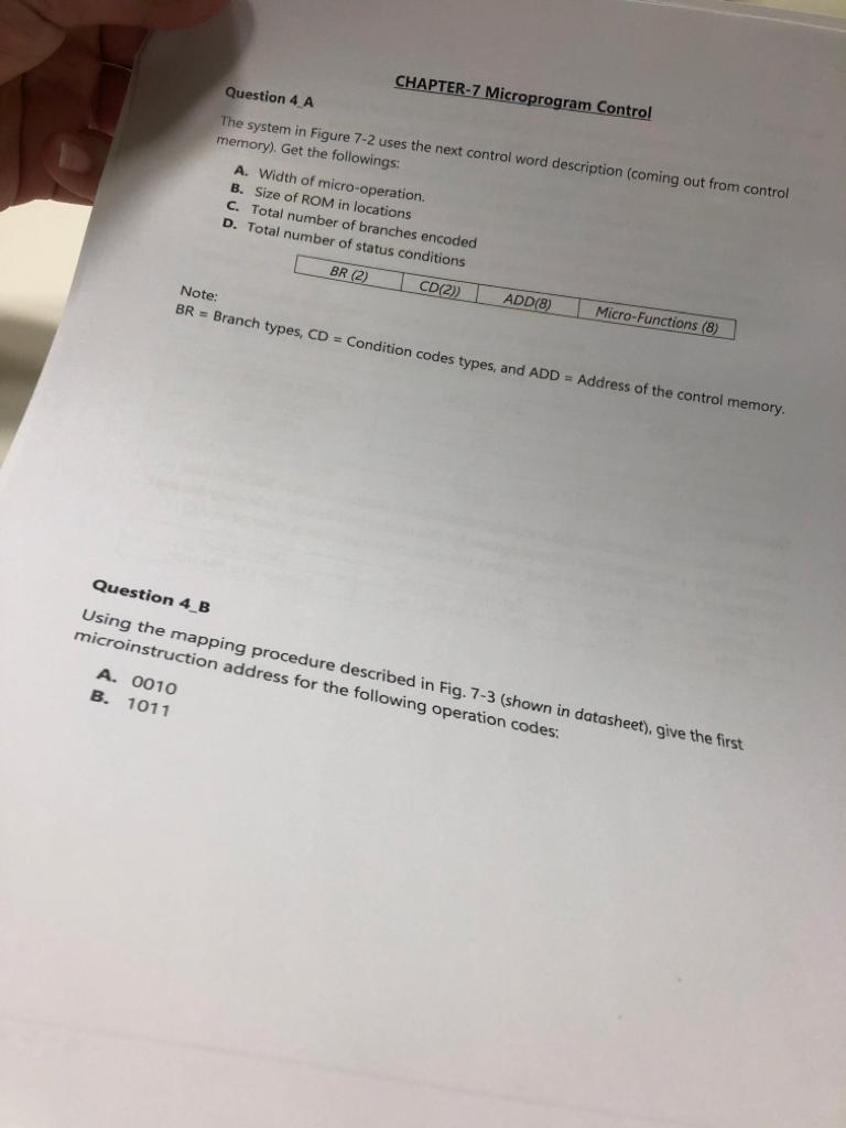Machine Instruction Mapping bits Microinstruction | Chegg.com