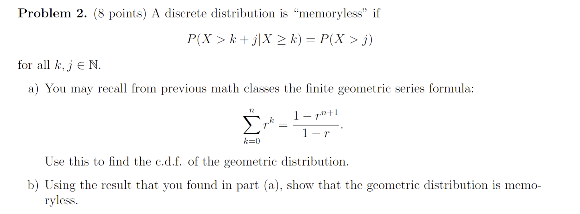 Solved Problem 2. (8 points) A discrete distribution is | Chegg.com