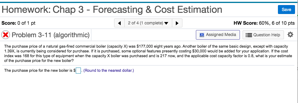 Solved Homework Chap 3 Forecasting And Cost Estimation Save
