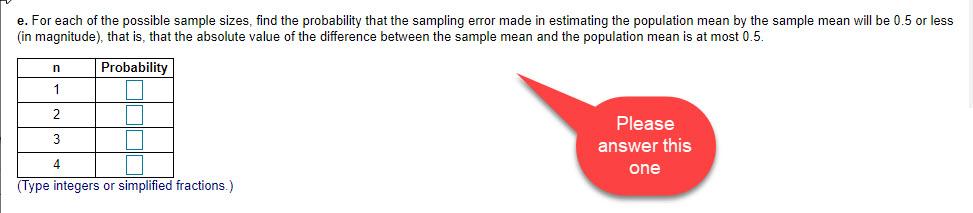 Solved Complete parts (a) through (e) for the population | Chegg.com