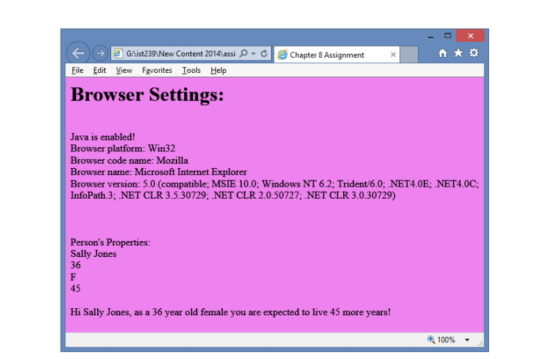 Solved IST 239 Datum and JavaScript Chapter 8 Assignment | Chegg.com