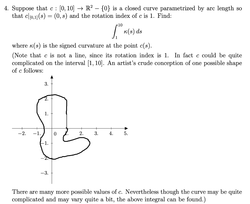 4. Suppose that c:[0,10]→R2−{0} is a closed curve | Chegg.com