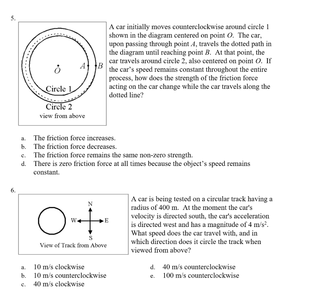 Solved A car initially moves counterclockwise around circle | Chegg.com