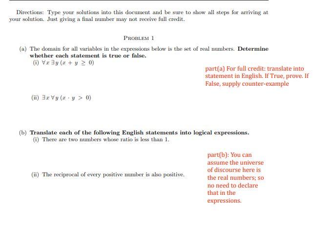 Solved Directions: Type your solutions into this document | Chegg.com