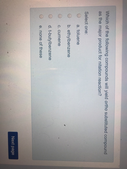 Solved Which of the following compounds will yield ortho | Chegg.com