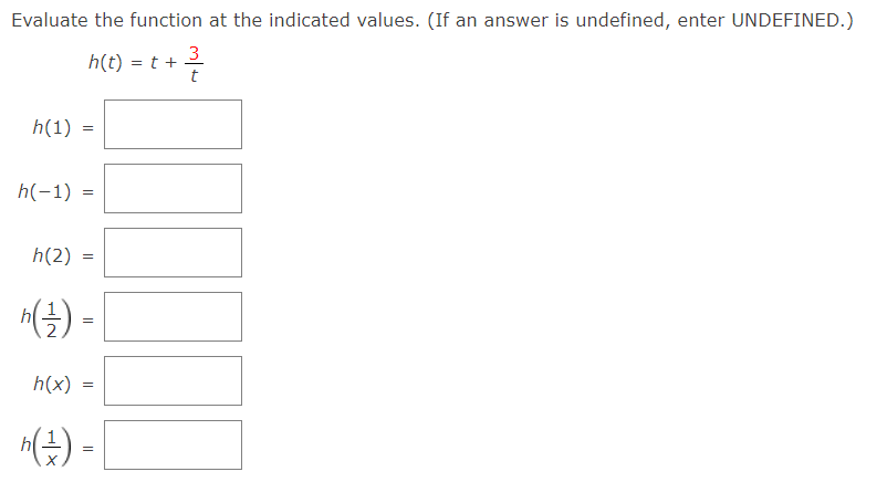 Solved Evaluate the function at the indicated values. (If an | Chegg.com