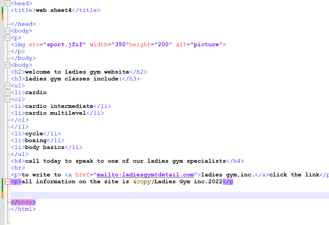Solved the file you created for (Lab sheet 1) (sheetl.html). | Chegg.com