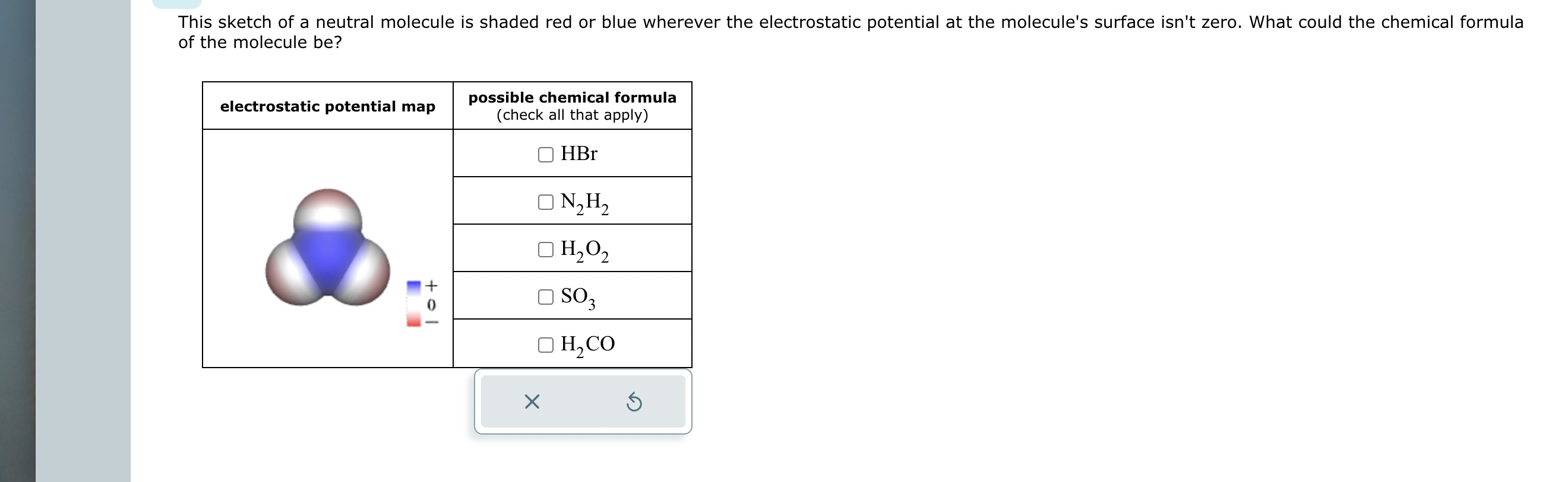 Solved This sketch of a neutral molecule is shaded red or | Chegg.com
