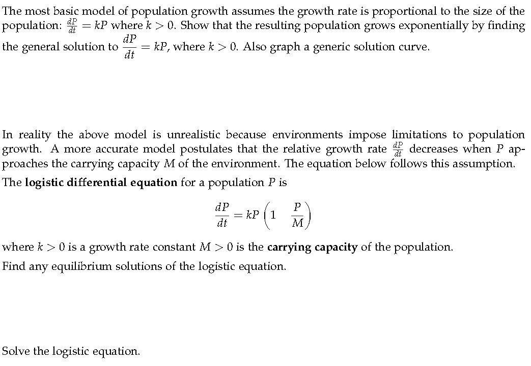 Solved The most basic model of population growth assumes the | Chegg.com