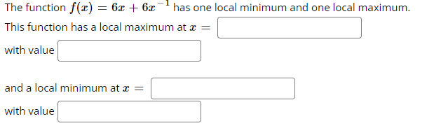 Solved The function f(x)=6x+6x−1f(x)=6x+6x-1 has one | Chegg.com