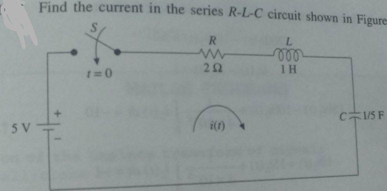 Solved Find the current in the series R-L-C circuit shown in | Chegg.com