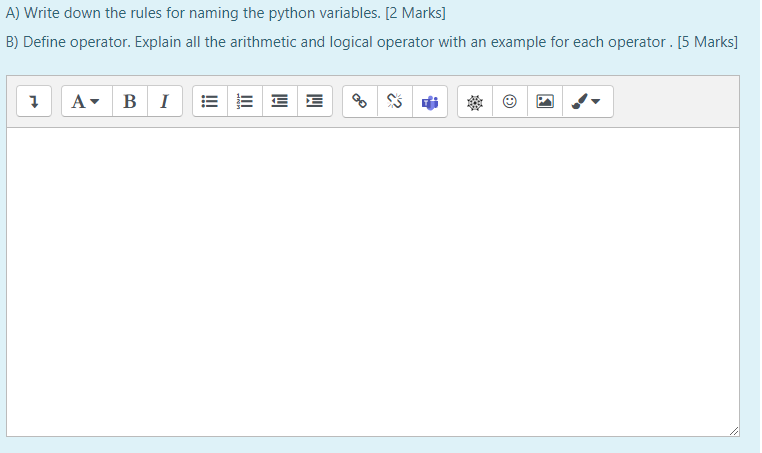 Solved A) Write down the rules for naming the python | Chegg.com