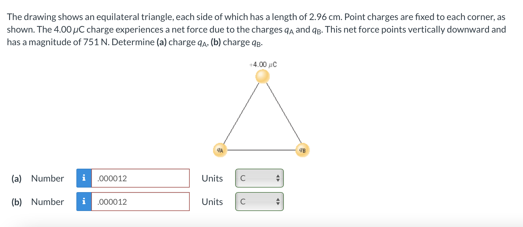 Solved The drawing shows an equilateral triangle, each side | Chegg.com