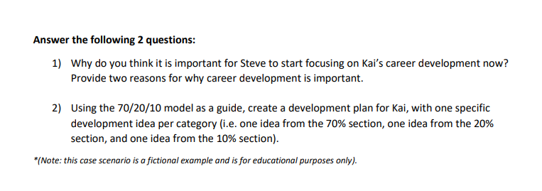 Solved Individual Assignment #2: Career Development Exercise | Chegg.com