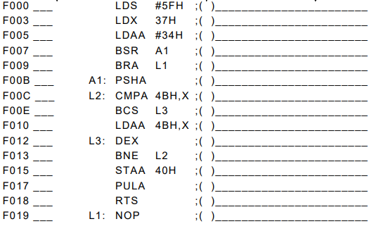Write Down The Command Codes Of The Command In Each