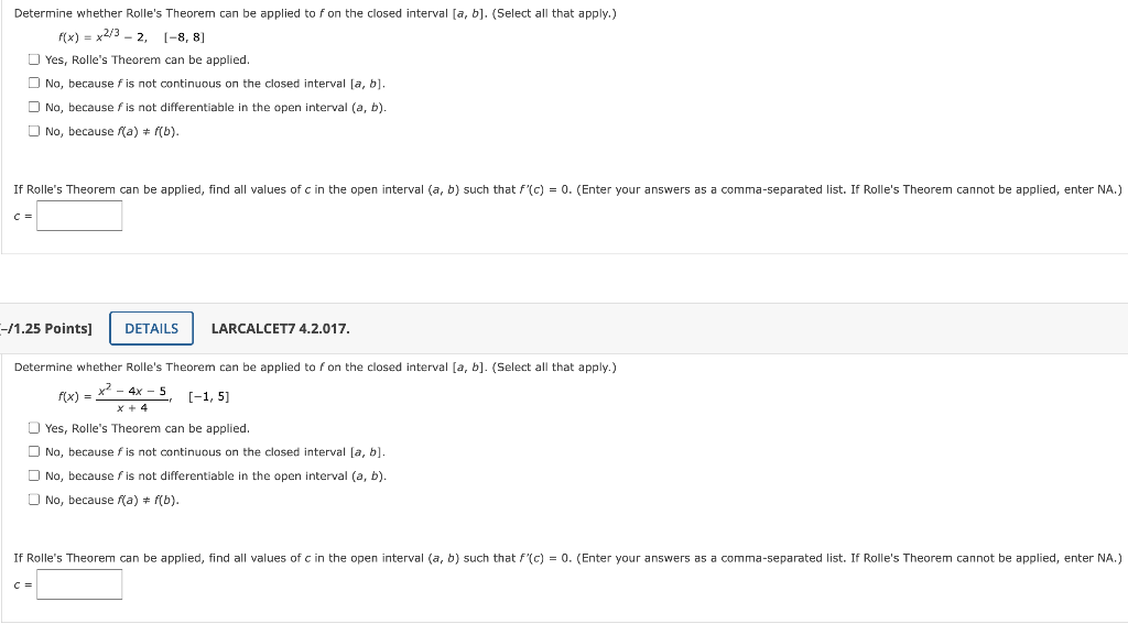 Solved Determine whether Rolle's Theorem can be applied to f | Chegg.com