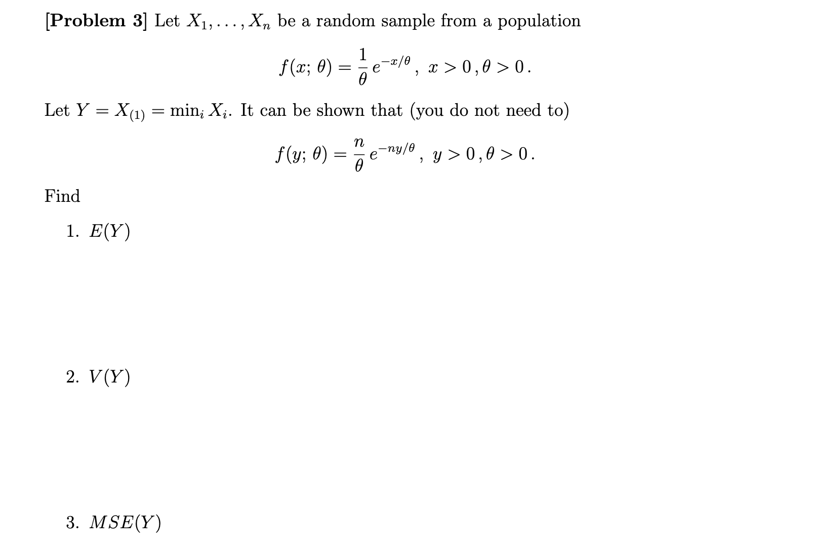 Solved [Problem 3] Let X1,…,Xn be a random sample from a | Chegg.com