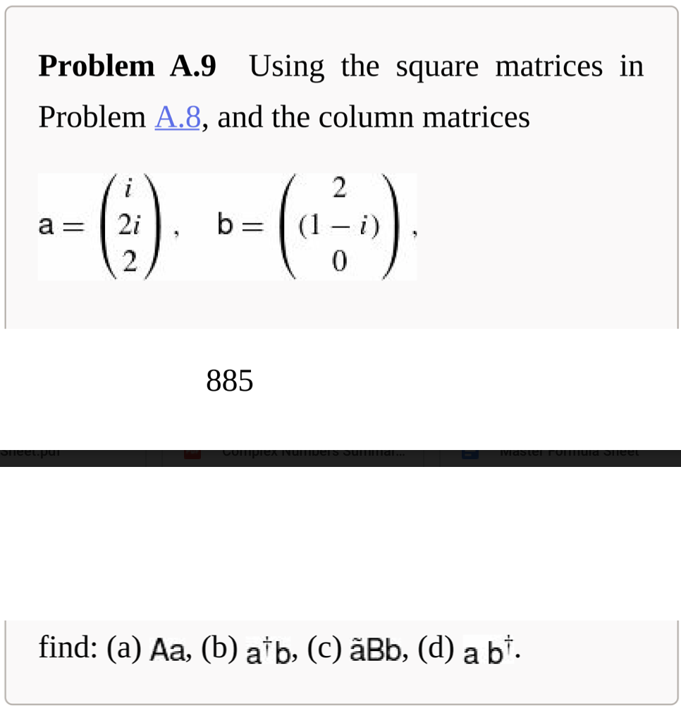 Solved Problem A.9 Using the square matrices in Problem A.8, | Chegg.com