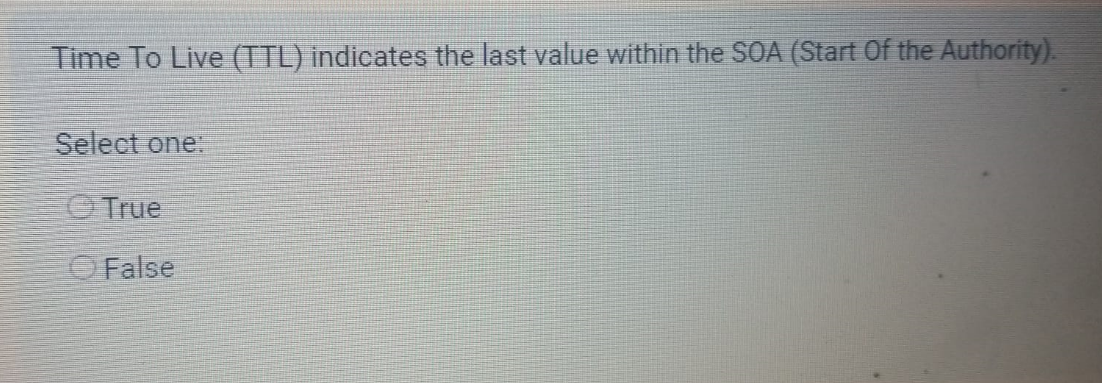 Solved Time To Live (TTL) indicates the last value within | Chegg.com