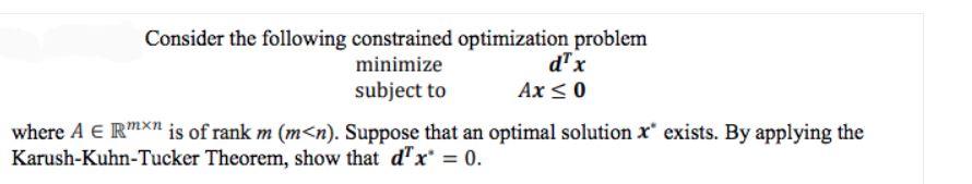 Solved Consider the following constrained optimization | Chegg.com
