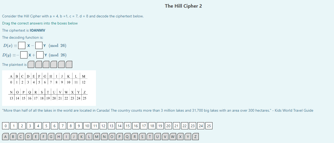 Solved Consider the Hill Cipher with a=4, b=1,c=7, d=8 and | Chegg.com