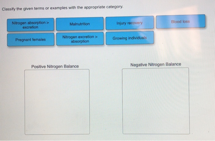 Solved Classify the given terms or examples with the | Chegg.com