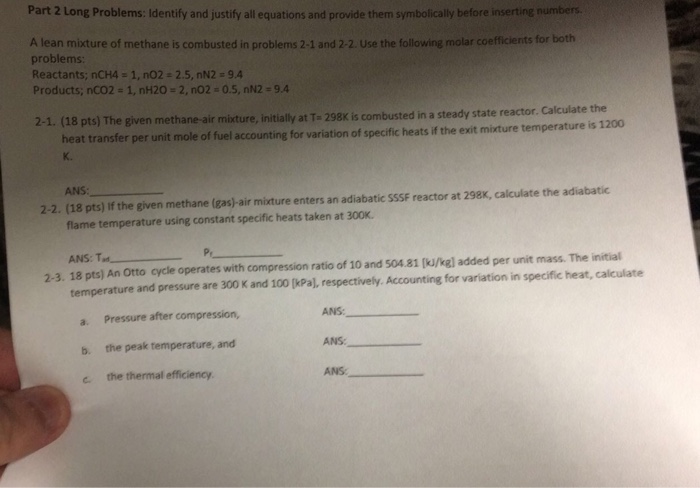 Solved Identify And Justify All Equations And Provide Them