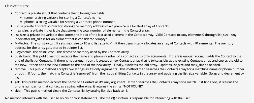 Solved Write a class named MyVector using the following UML | Chegg.com