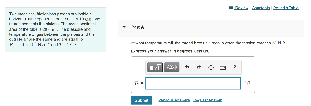 Solved Review Constants Periodic Table Part A Two massless, | Chegg.com