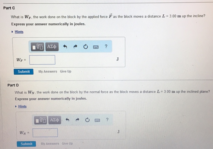 Solved Work on a Block Sliding Up a Frictionless Incline A | Chegg.com