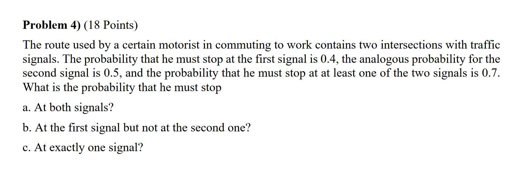 Solved Problem 4) (18 Points) The route used by a certain | Chegg.com