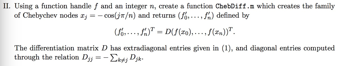 II. Using a function handle f and an integer n, | Chegg.com