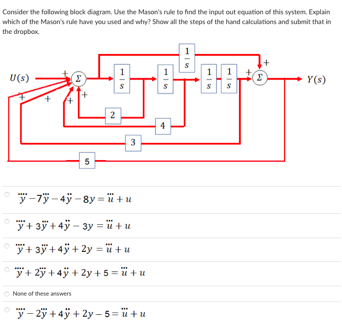 Consider the following block diagram. Use the Mason's | Chegg.com
