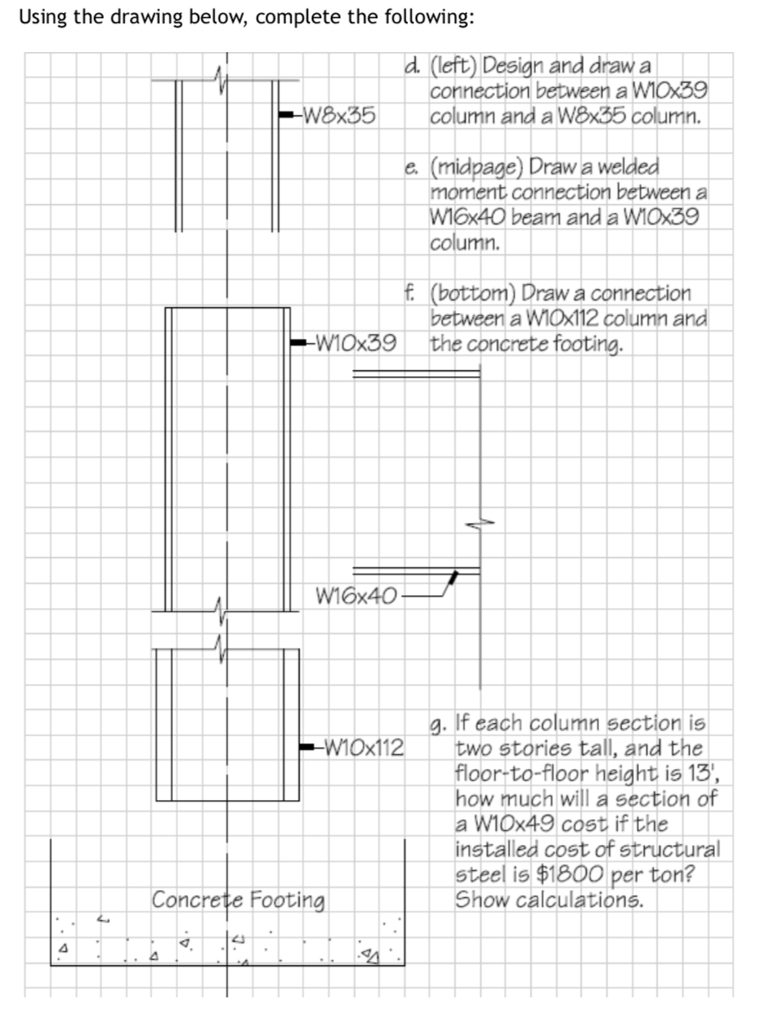 Solved Using the drawing below, complete the following: d | Chegg.com