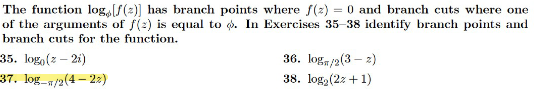 Solved The function logϕ[f(z)] has branch points where | Chegg.com