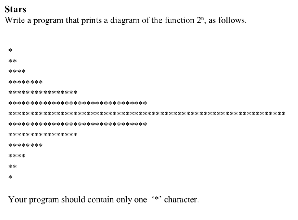 Solved How am I supposed to write program to get this stars | Chegg.com