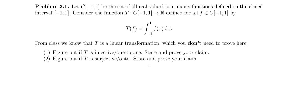 Solved I know that T is not injective. But when trying to | Chegg.com