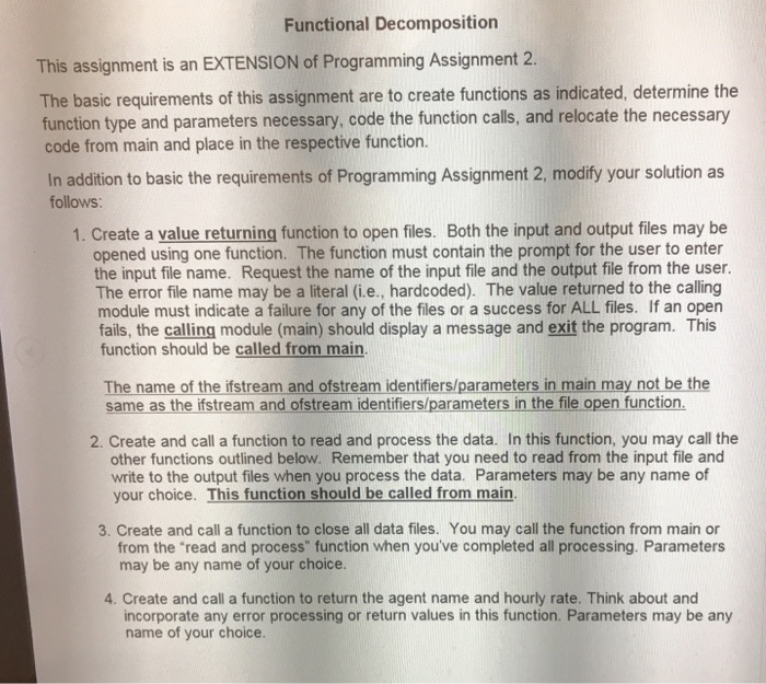 Solved Functional Decomposition This assignment is an | Chegg.com